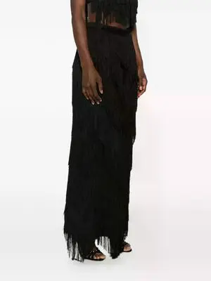 BLESS Fringed Maxi Skirt