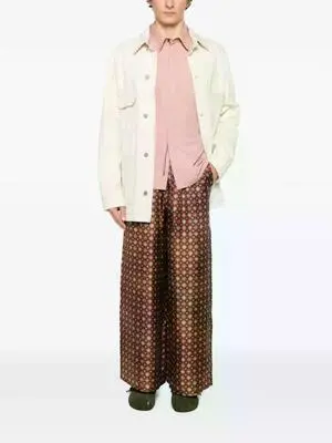 PIERRE-LOUIS MASCIA Geometric-print Silk Trousers