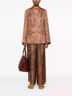 PIERRE-LOUIS MASCIA Geometric-print Silk Trousers