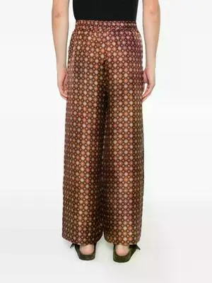 PIERRE-LOUIS MASCIA Geometric-print Silk Trousers