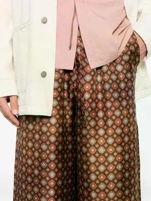 PIERRE-LOUIS MASCIA Geometric-print Silk Trousers