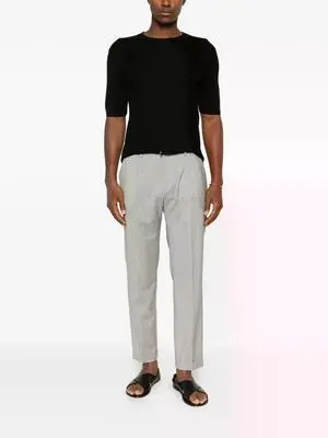 BRIGLIA 1949 Pleated Crosshatch-texture Trousers - Grey