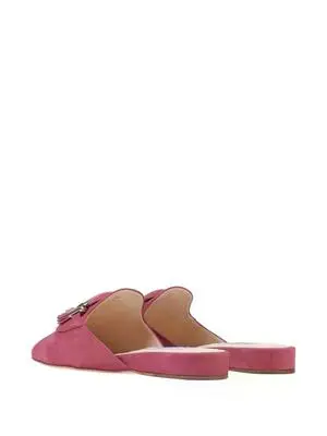 TOD'S T-ring Suede Flat Mules - Pink