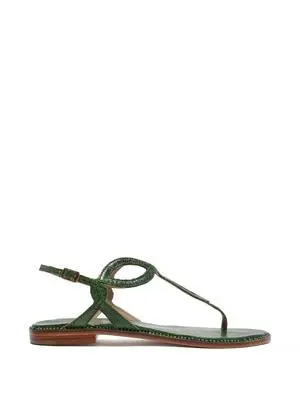 Malìparmi Urban Spin Snakeskin Sandals - Green