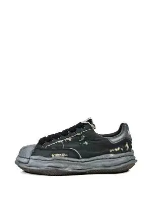 Mihara Yasuhiro Charles Og Sole Ripped-canvas Sneakers - Black