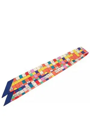 Hermès 2010-2026 Bolduc Au Carre Silk Twilly Scarf Scarves - Blue