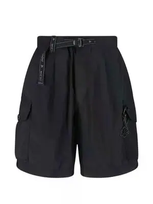 AND WANDER Belted Cargo Shorts - Black