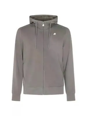 K-WAY Logo-patch Zip-up Hoodie - Grey