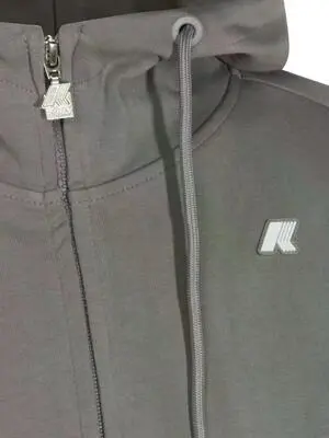 K-WAY Logo-patch Zip-up Hoodie - Grey