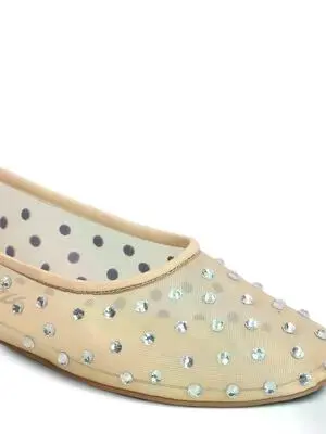 BIBI LOU Crystal-embellished Ballet Flats - Neutrals