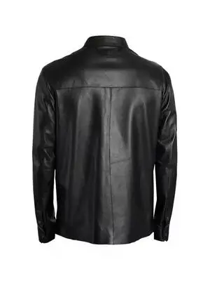 SALVATORE SANTORO Press-stud Leather Jacket - Black