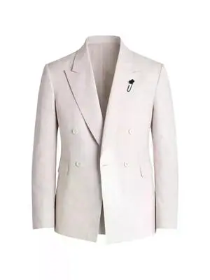 LARDINI Double-breasted Peak-lapel Blazer - Neutrals