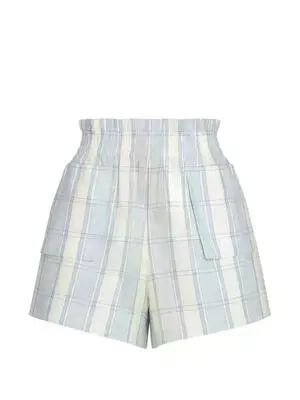 HEVRON Mira Plaid Drawstring Shorts