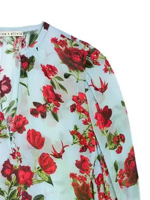 Alice + Olivia Moranne Floral-jacquard Mesh Blouse
