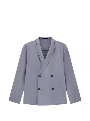 Giorgio Armani Double-breasted Notched-lapel Blazer - Blue