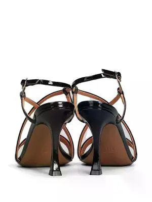 BIBI LOU Patent-finish Crossover-strap Sandals - Black
