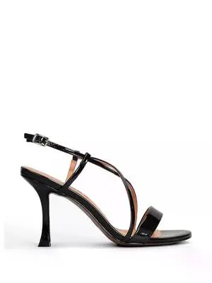 BIBI LOU Patent-finish Crossover-strap Sandals - Black