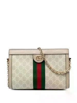 Gucci Gg Supreme Ophidia Chain Crossbody Bag - Brown
