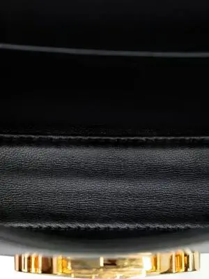 Celine Shiny Calfskin Triomphe Claude Shoulder Bag - Black