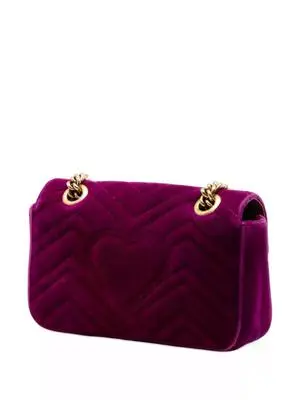 Gucci Small Gg Marmont Matelassé Velvet Shoulder Bag - Purple