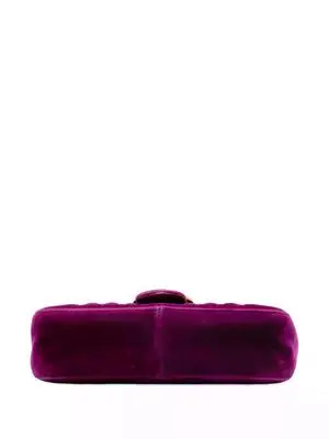 Gucci Small Gg Marmont Matelassé Velvet Shoulder Bag - Purple