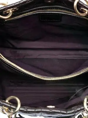 Dior 2012 Large Patent Cannage Lady Soft Shopping Tote Bag - Black