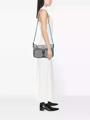 Gucci Gg Supreme Double Pocket Crossbody Bag