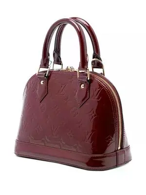LOUIS VUITTON 2014 Monogram Vernis Alma Bb Satchel - Red