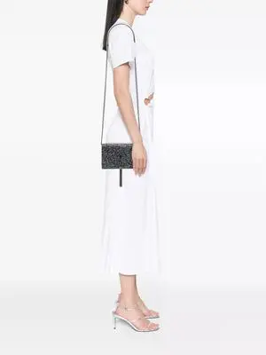 Saint Laurent Metallic Glitter Monogram Kate Tassel Chain Wallet