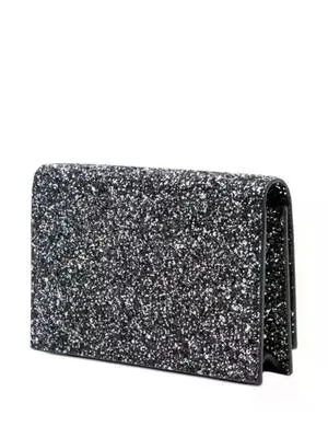 Saint Laurent Metallic Glitter Monogram Kate Tassel Chain Wallet
