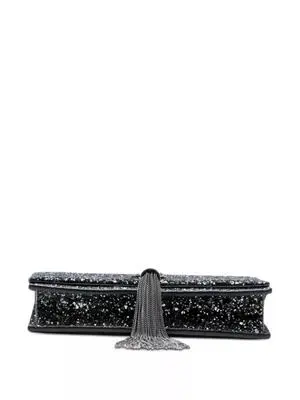 Saint Laurent Metallic Glitter Monogram Kate Tassel Chain Wallet