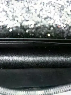 Saint Laurent Metallic Glitter Monogram Kate Tassel Chain Wallet
