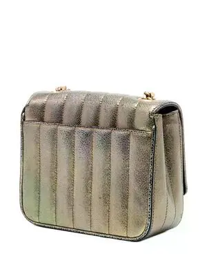 Saint Laurent Metallic Grain De Poudre Monogram Vicky Chain Bag - Gold