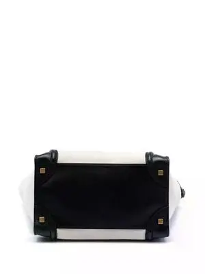 Celine Mini Bicolor Canvas And Leather Luggage Tote