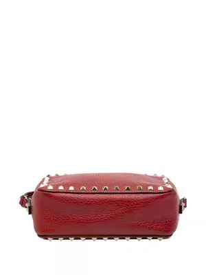 Valentino Garavani Grainy Calfskin Rockstud Camera Crossbody Bag - Red