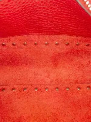 Valentino Garavani Grainy Calfskin Rockstud Camera Crossbody Bag - Red