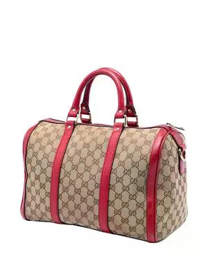 Gucci Medium Gg Canvas Joy Boston Bag Satchel - Red