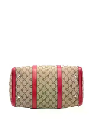 Gucci Medium Gg Canvas Joy Boston Bag Satchel - Red