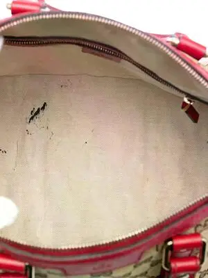 Gucci Medium Gg Canvas Joy Boston Bag Satchel - Red