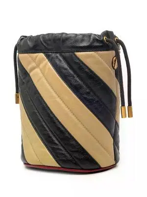 Gucci Mini Gg Marmont Matelasse Diagonal Leather Torchon Bucket Bag - Neutrals