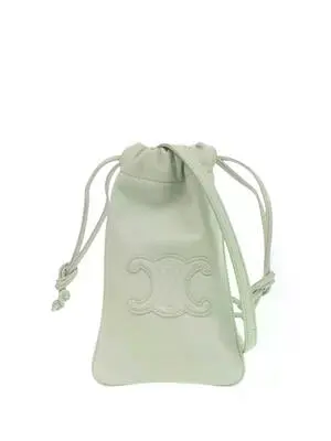 Celine Calfskin Cuir Triomphe Phone Pouch - Green