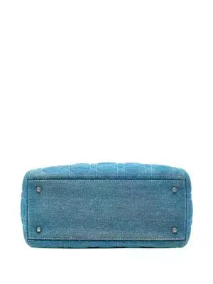 Dior 1999 Medium Denim Cannage Lady Satchel - Blue