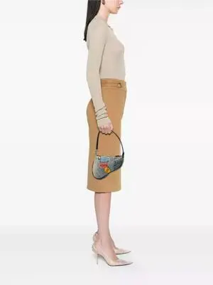 Dior 2001 Mini Printed Denim Speedway Saddle Pochette