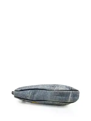 Dior 2001 Mini Printed Denim Speedway Saddle Pochette