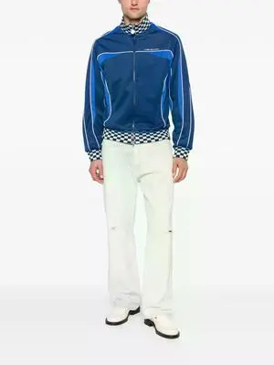 Casablanca Cyber Tricot Checkerboard-trim Jacket