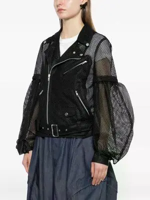 Comme Des Garçons Mesh-panelled Puff-sleeve Jacket