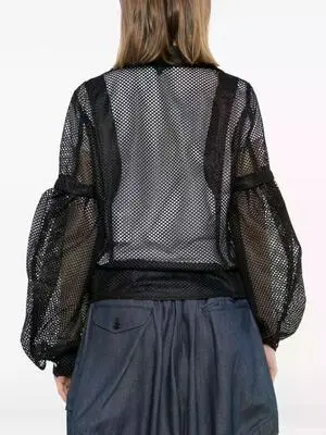 Comme Des Garçons Mesh-panelled Puff-sleeve Jacket