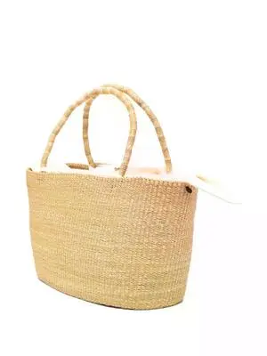 Muuñ Maxi Echo Woven Straw Tote - Neutrals