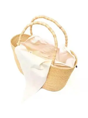Muuñ Maxi Echo Woven Straw Tote - Neutrals