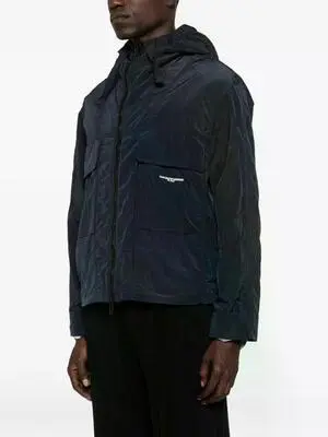 Emporio Armani Hooded Crinkled-texture Jacket